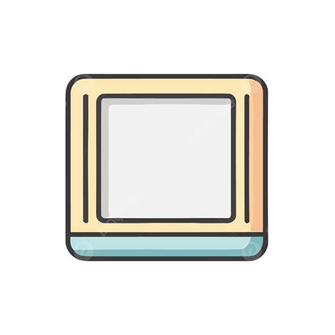 Ikon Persegi Kecil Dengan Bingkai Putih Vektor Ikon Garis Yang