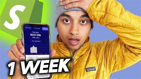 I Tried Shopify Dropshipping For 1 Week Insane Results Youtube