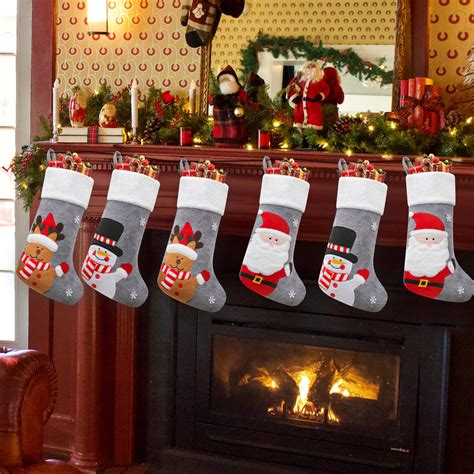 Bring Home Furniture 6 Piece Christmas Stocking Set Xmas Holiday Home