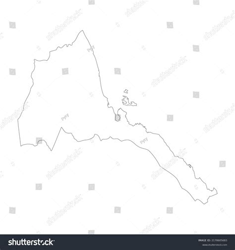 Eritrea Vector Country Map Outline Stock Vector Royalty Free Shutterstock