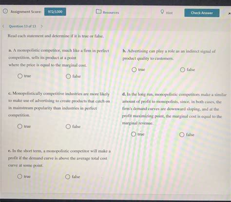 solved o assignment score resources 972 1300 hint check