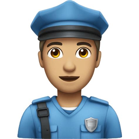 Prison Gaurd With Helmet Blue Elmet And Blue Dress Emoji Ai Emoji