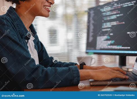 Female Freelancer Making New Project As Web Designer And Programmer On Her Computer At Home