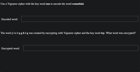 Solved Use A Vigenere Cipher With The Key Word Sun To Encode