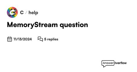 Memorystream Question C