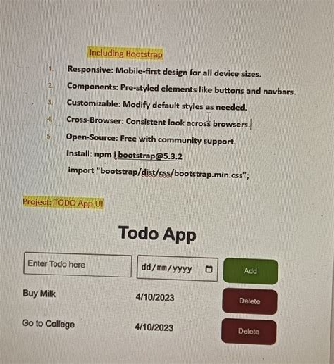 React Bootstrap Webdevelopment Learningjourney Todoapp Ajay Chouhan