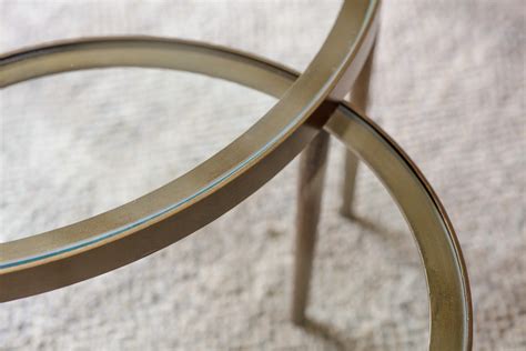 Jiya Iron And Glass Nested Coffee Tables Brass