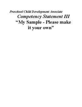 Prebabe CDA Portfolio Competency Statement III Sample By SimplySunnySkyes