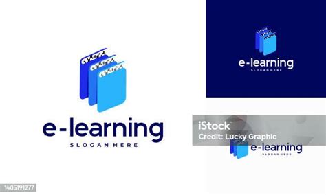 온라인 교육 로고 템플릿 픽셀 도서 교육 로고 템플릿 디자인 벡터 일러스트레이션 Brand Name Online Messaging Platform에 대한 스톡 벡터 아트 및