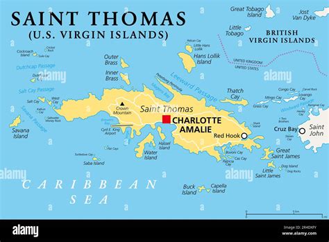 Mappa Di Saint Thomas E St John Islands Immagini E Fotografie Stock Ad