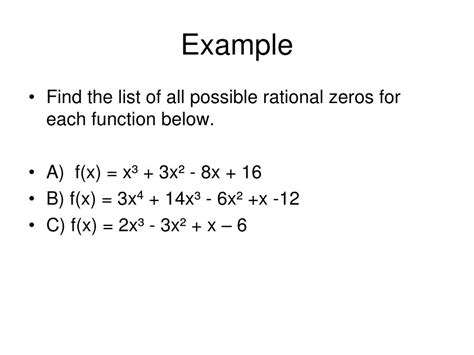 Ppt Polynomial Zeros And Factoring Theorems Rules And Examples
