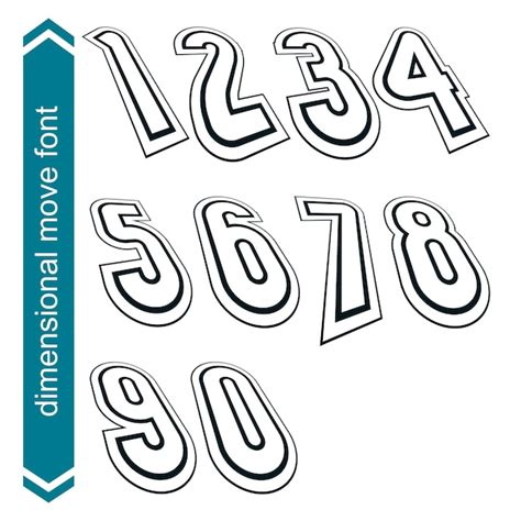 Premium Vector Outlined Rotated Vector Numeration Monochrome Lined