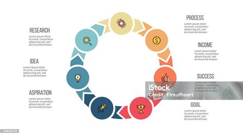 비즈니스 인포 그래픽입니다 7 부품 화살표와 동그라미입니다 벡터 템플릿입니다 7에 대한 스톡 벡터 아트 및 기타 이미지 7 인포그래픽 층계 Istock
