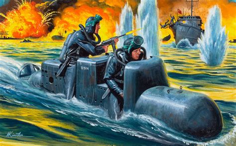 Frogmen Aboard British Design Human Torpedo By Thunderball65 On Deviantart