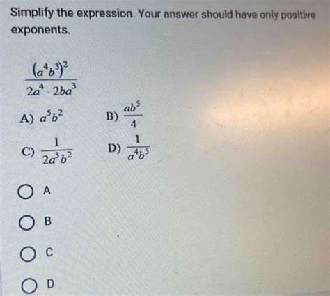 Solved Simplify The Expression Your Answer Should Have Only Positive
