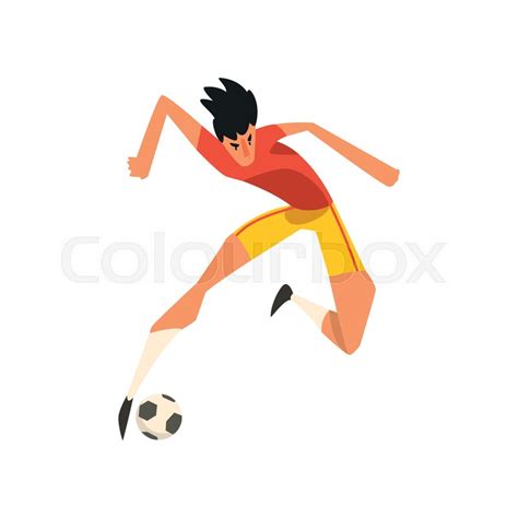 soccer player jumping touch a soccer stock vector colourbox