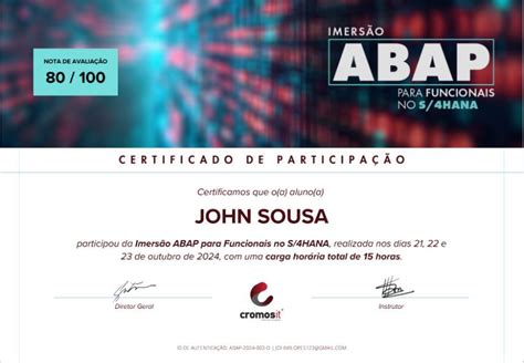 🚀 Concluí A Imersão Abap Para Funcionais No S4hana John Sousa