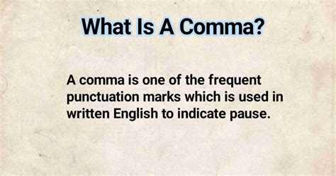 What Is A Comma