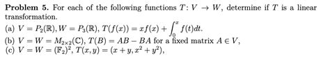 Solved Problem For Each Of The Following Functions T VW Chegg