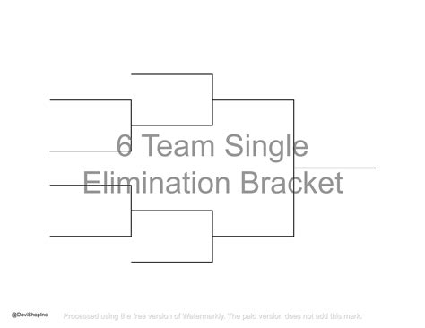 6 Team Single And Double Elimination Playoff Brackets Pdf  And Hi
