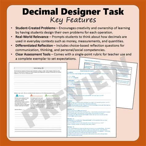 Decimal Design Project Decimal Operations Word Problems Math 7 Rich