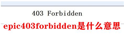 Epic提示403forbidden什么意思？epic提示403forbidden怎么修复？ 纯净之家