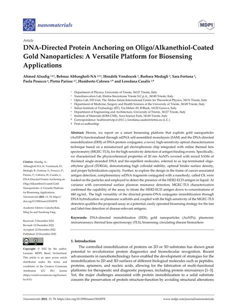 Pdf Dna Directed Protein Anchoring On Oligoalkanethiol Coated Gold