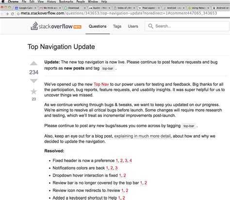 Top Navigation Update Meta Stack Overflow