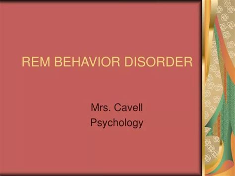 Ppt Rem Behavior Disorder Powerpoint Presentation Free Download Id