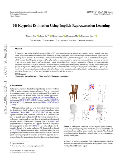 3d keypoint estimation using implicit representation learning deepai
