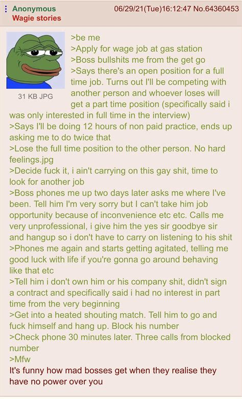 Wagie Wagie Get In Cagie Rgreentext Greentext Stories Know Your