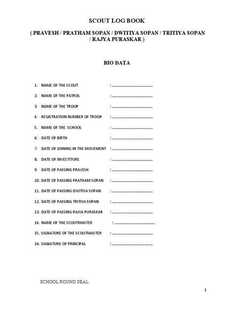 Scout Log Book Pdf Scouting Youth Movements