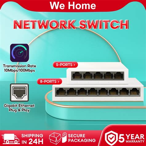 Desktop Network Switch 5 Port Ethernet Switch 8 Port 10 100mbps Gigabit Ethernet Rj45 Ports