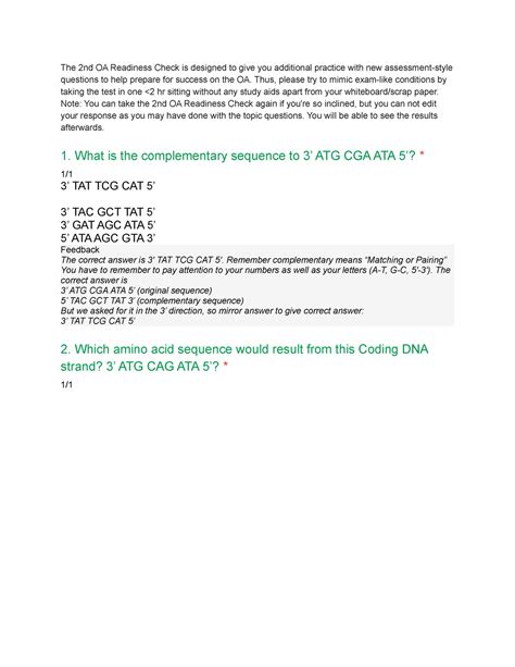 2nd Oa Assignment The 2nd Oa Readiness Check Is Designed To Give