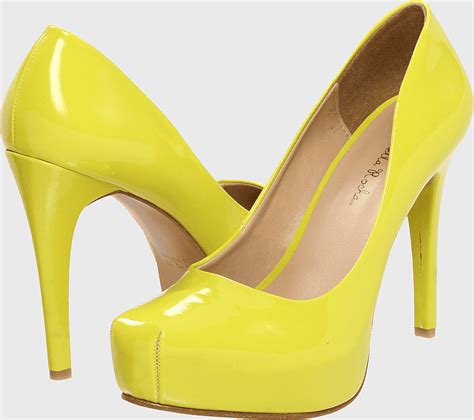 Yellow High Heeled Shoes Womens Footwear Basic Pump Design Bridal