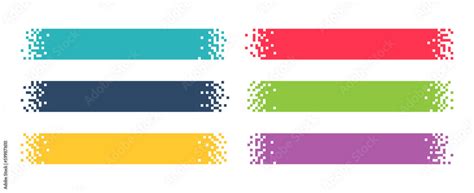 Pixel Banner Header Footer Color Layout With Mosaic Edges Horizontal Title Tags With Pixels