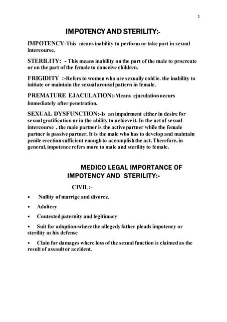 Impotency And Sterility Docx
