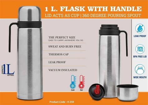 H259 Flask With Handle 1000 Ml At Rs 340 In Mumbai Id 2850449136048