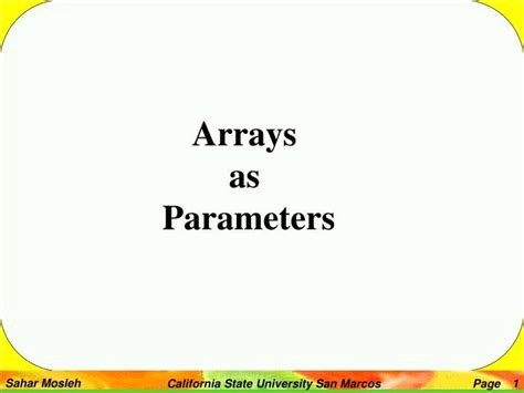 Ppt Arrays As Parameters Powerpoint Presentation Free Download Id