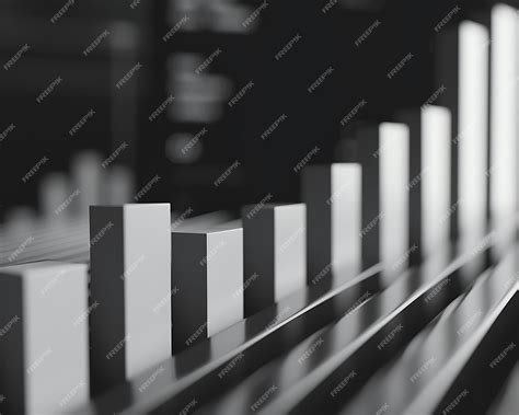 Black And White Bar Graph With A Steep Upward Trend Neutral Base Premium Ai Generated Image