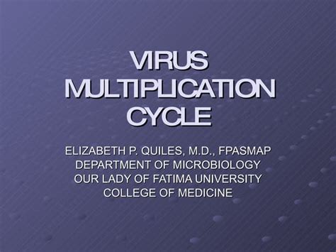 Virus Multiplication Cycle Ppt