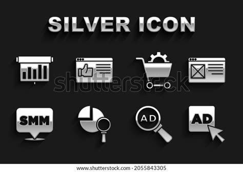 Set Magnifying Glass Analysis Browser Window Stock Vector Royalty Free 2055843305 Shutterstock