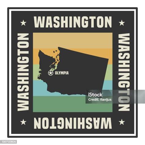 Stempel Persegi Abstrak Atau Tanda Tangan Dengan Nama Negara Bagian As