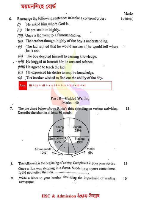 Hsc English St Paper Question Solution Admissionwar Com