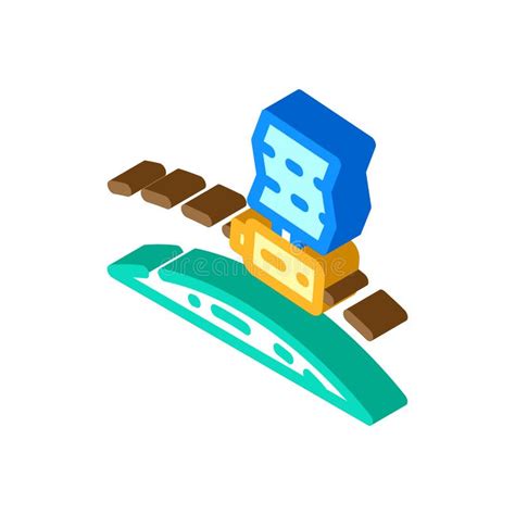 Orbiting Spacecraft Space Exploration Isometric Icon Vector Illustration Stock Vector