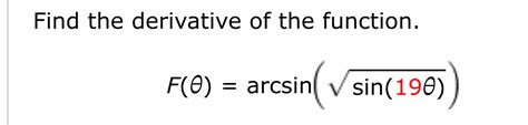 Solved Find The Derivative Of The Chegg