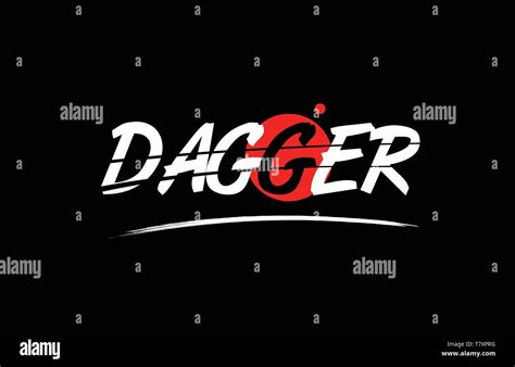 Dagger Text Word On Black Background With Red Circle Suitable For Card