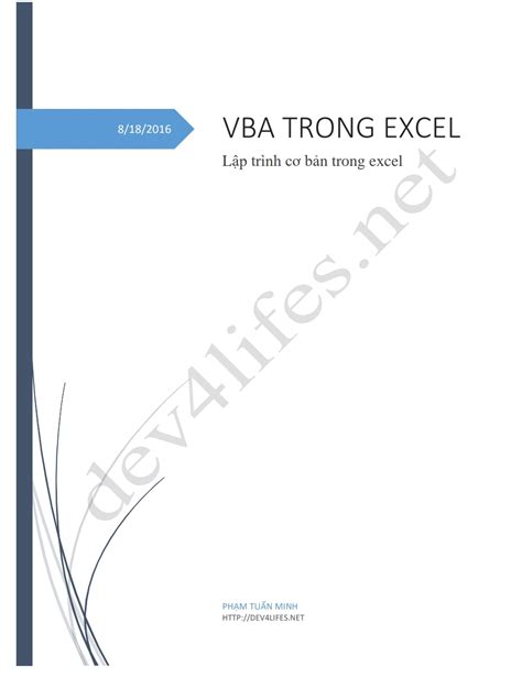 Tài Liệu Tiếng Việt Về Lập Trình Cơ Bản Vba Trong Excel · Diendaneduvn Chia Sẻ Kiến Thức