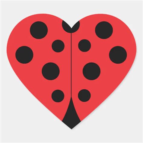 Love Ladybug Heart Sticker Zazzle