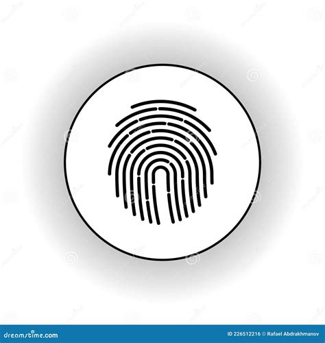 Vector Outline Fingerprint Icon Single Thumbprint Hand Sign With